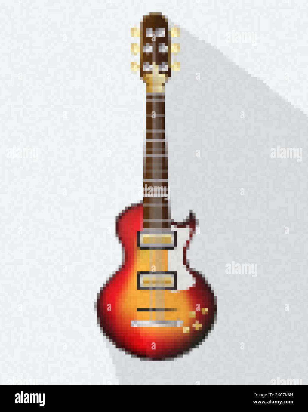 Pixel art electric guitar icon, vector illustration Stock Photo - Alamy