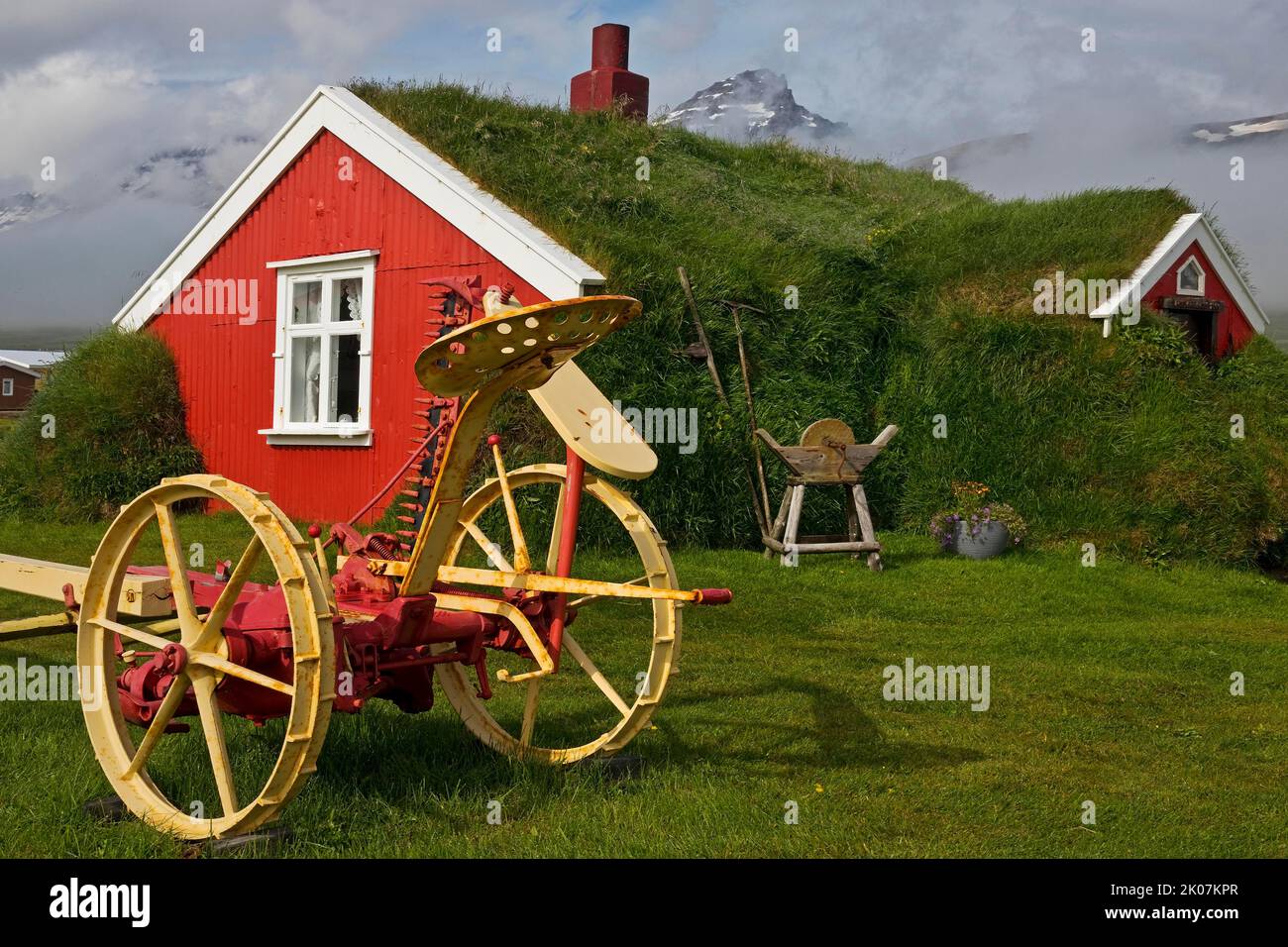 Lindarbakki, traditional peat sheltered wooden house from 1899 ...