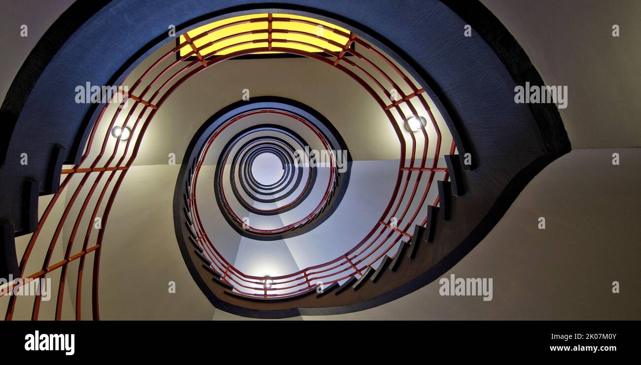Sprinkenhof, staircase with view upwards, Kontorhausviertel, UNESCO ...