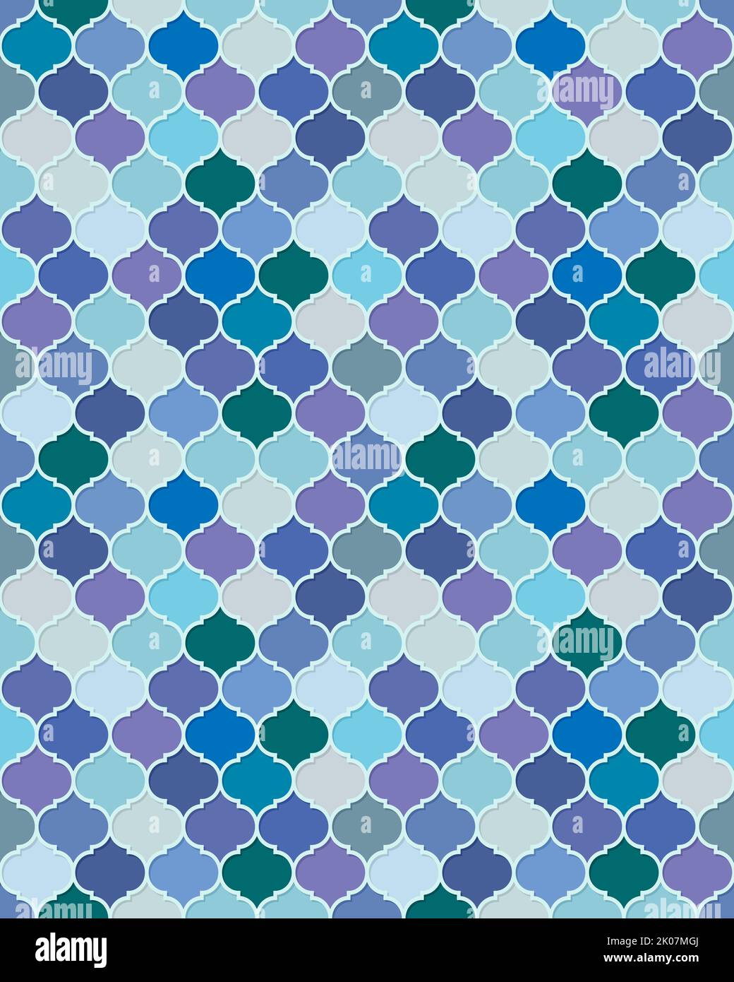 Morroccan tile mosaic pattern, ogee motif if colors. Vector ...