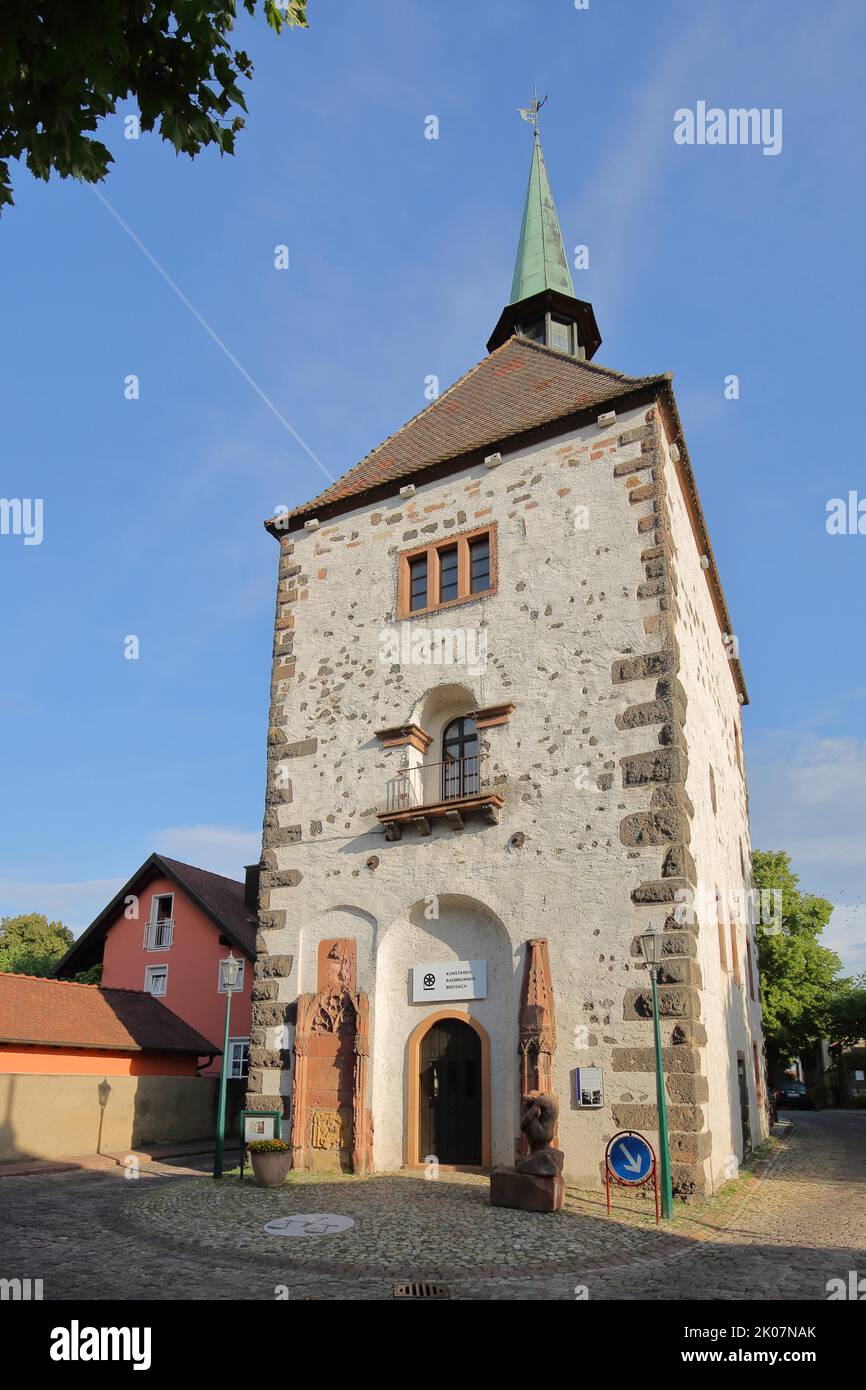Historic Hagenbach Tower on the Burgberg in Breisach, Breisgau, Baden ...