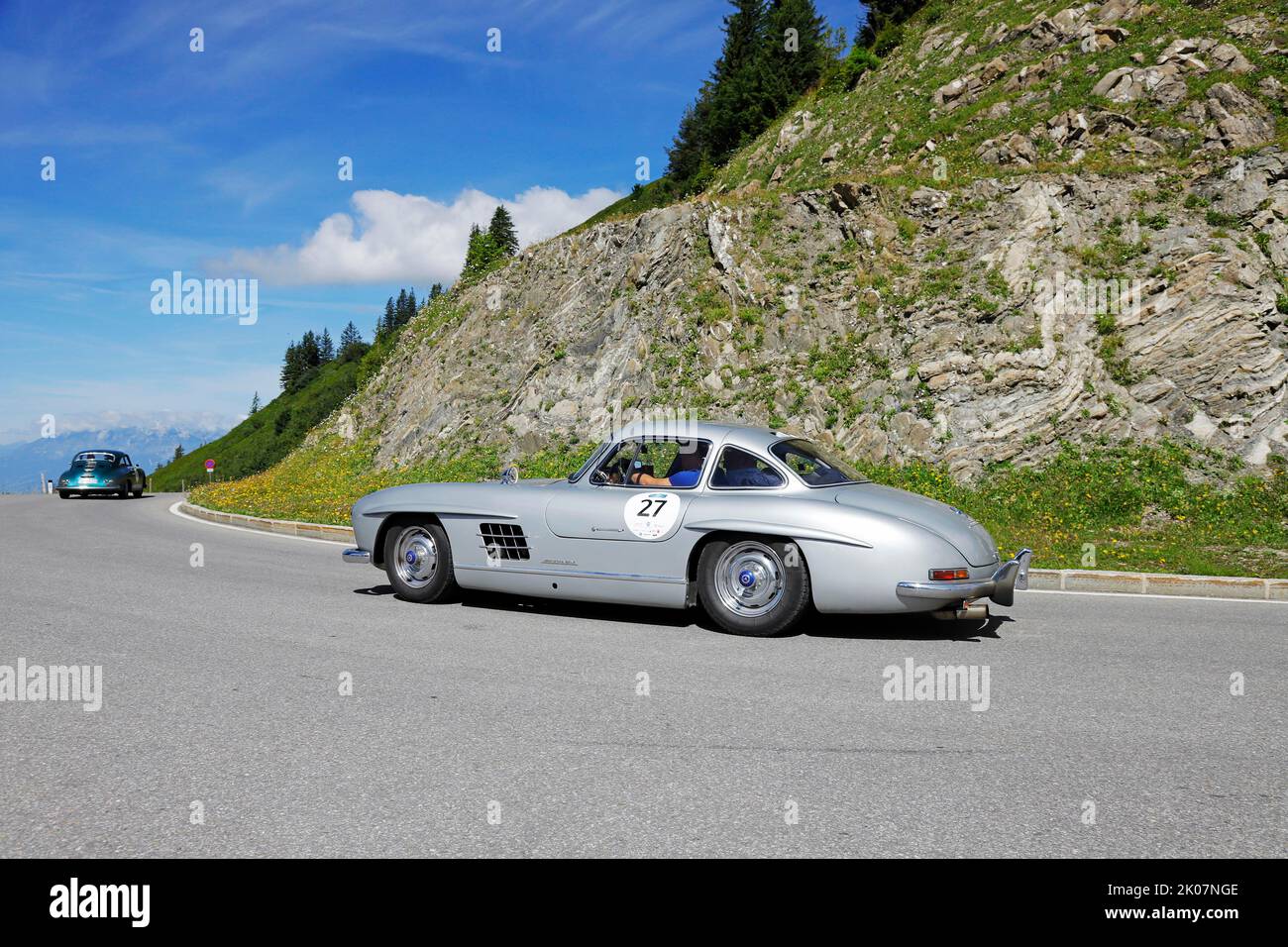 Vintage car rally Silvretta Classic 2022, Mercedes Benz 300 SL Gullwing ...