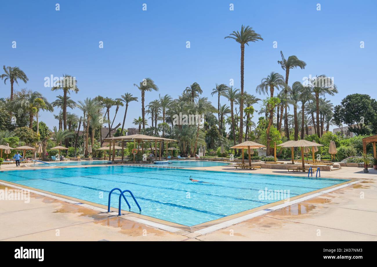 Swimming pool, garden, Hotel Winter Palace, Luxor, Egypt Stock Photo - Alamy