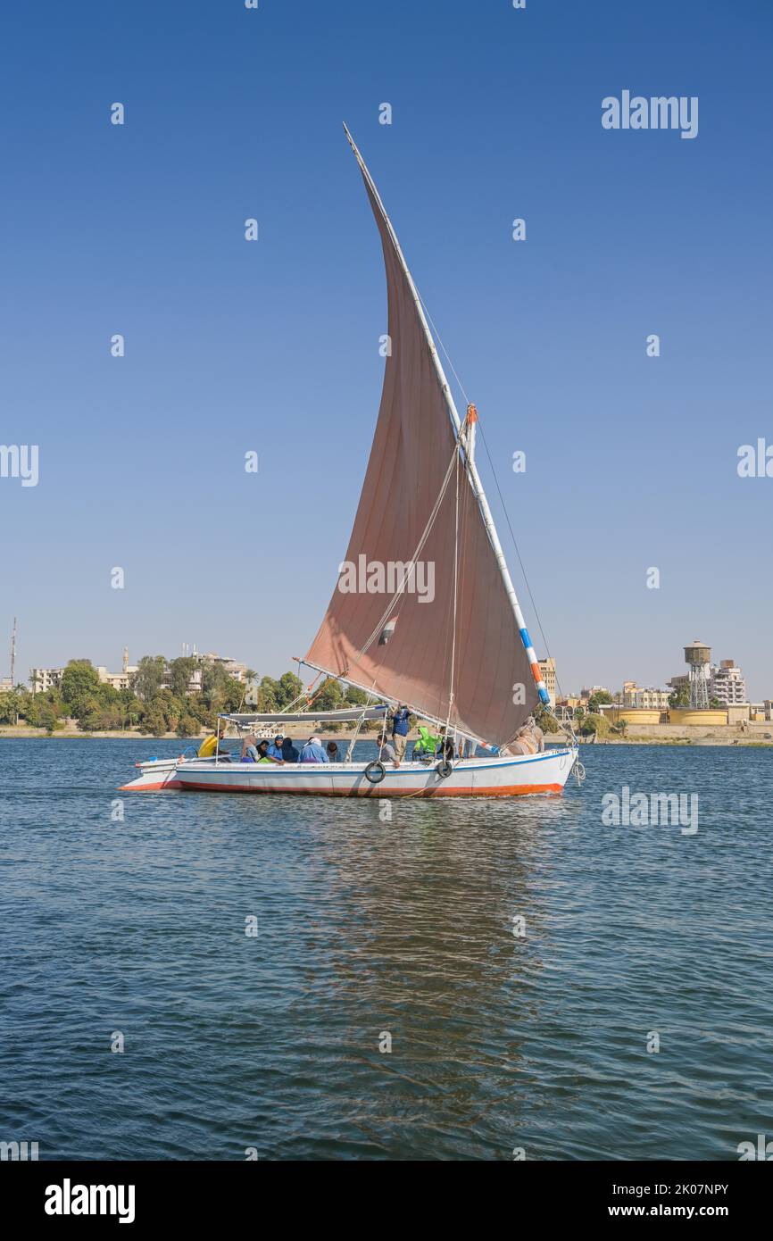 Sailing boat, felucca, excursion boat, Luxor, Egypt Stock Photo - Alamy