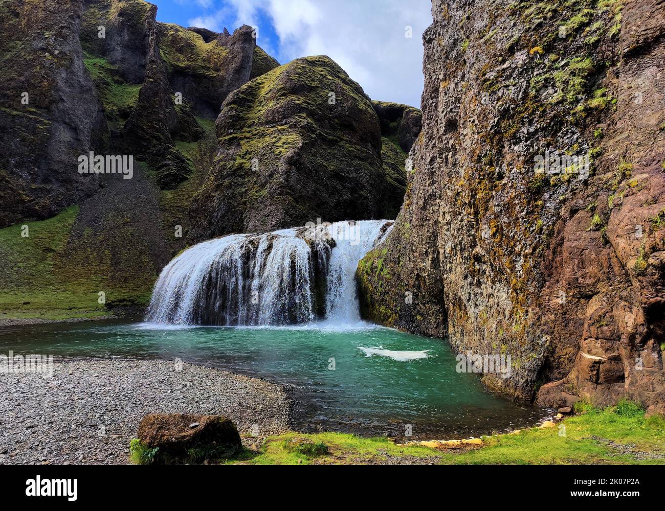 The Systrafoss Waterfall, Kirkjubaejarklaustur, South Iceland, Iceland ...