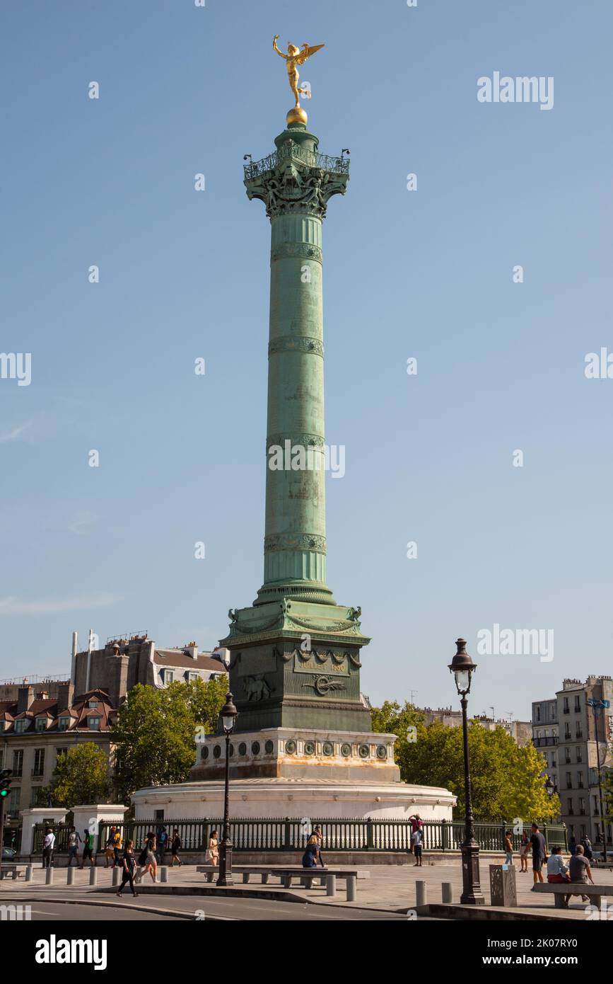 Paris, France. August 2022.T he July Column, Colonne de Juillet, on the ...