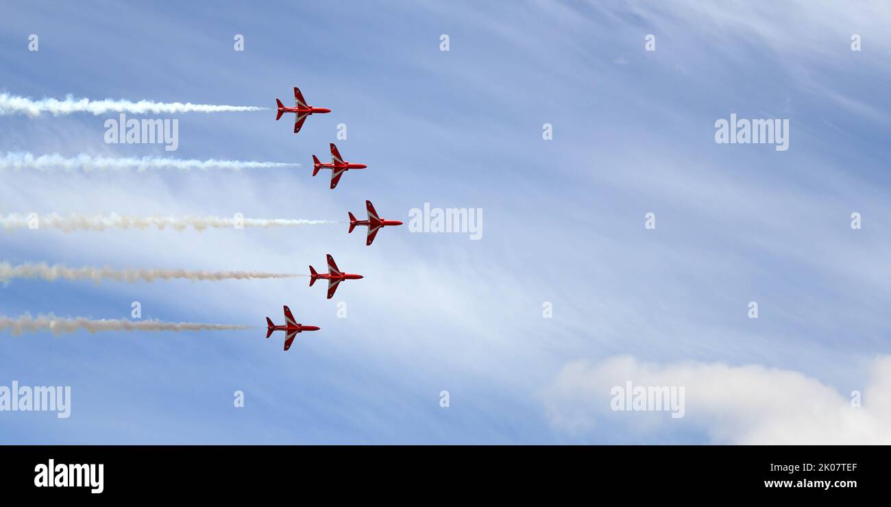 RAF Red Arrows air show display Stock Photo - Alamy