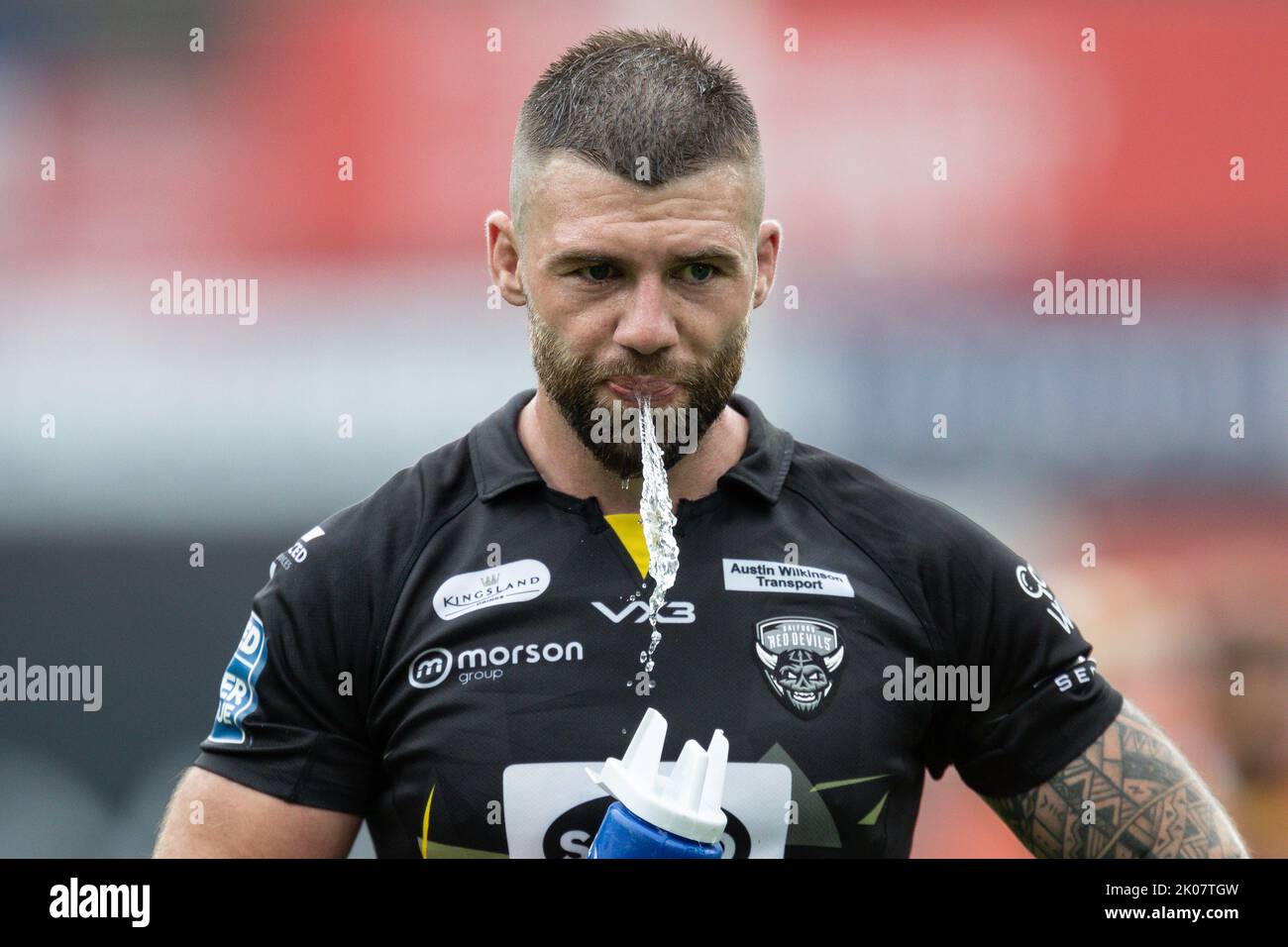 Andy Ackers #9 of Salford Red Devils during the Betfred Super League ... Andy Ackers #9 of Salford Red Devils during the Betfred Super League ...