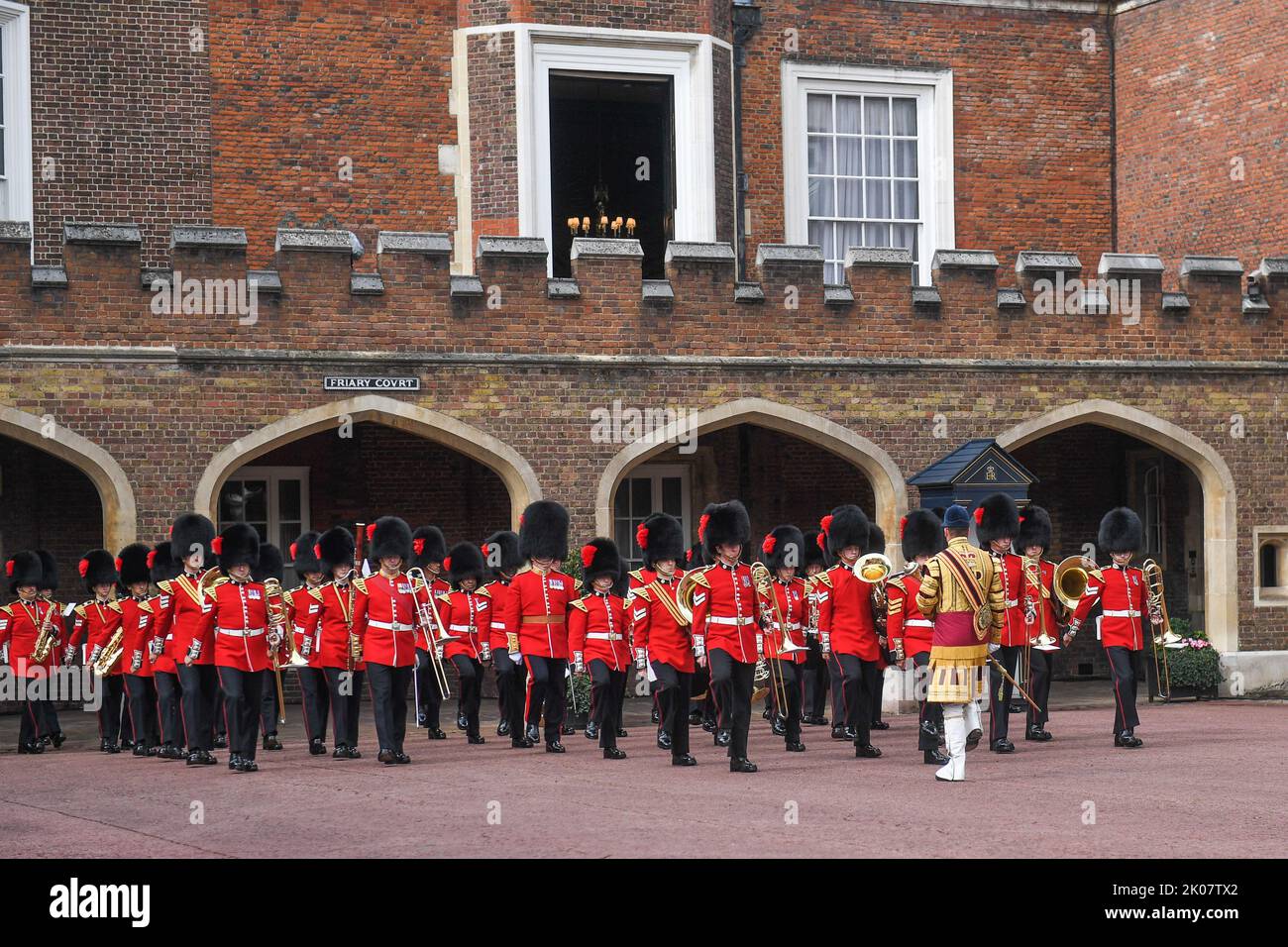 The Kings Guard at St James Palace as Charles III proclaimed King . Day ...