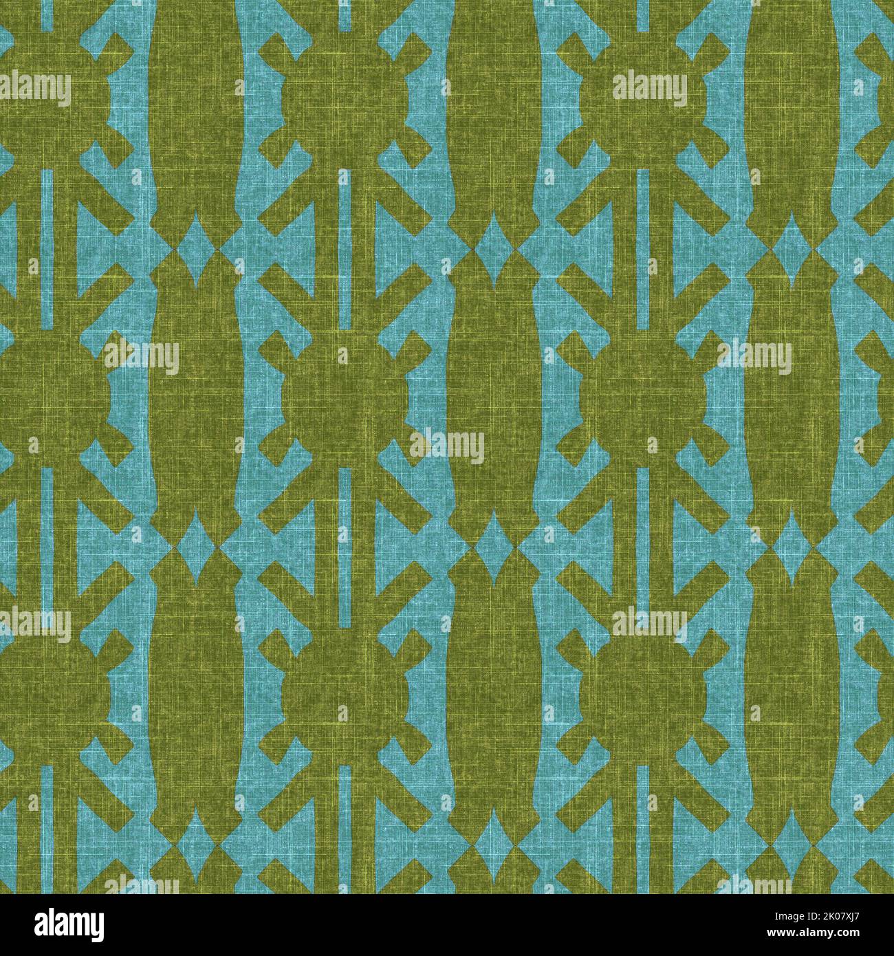 Green retro 1960s linen seamless pattern. Forest style vintage for ...