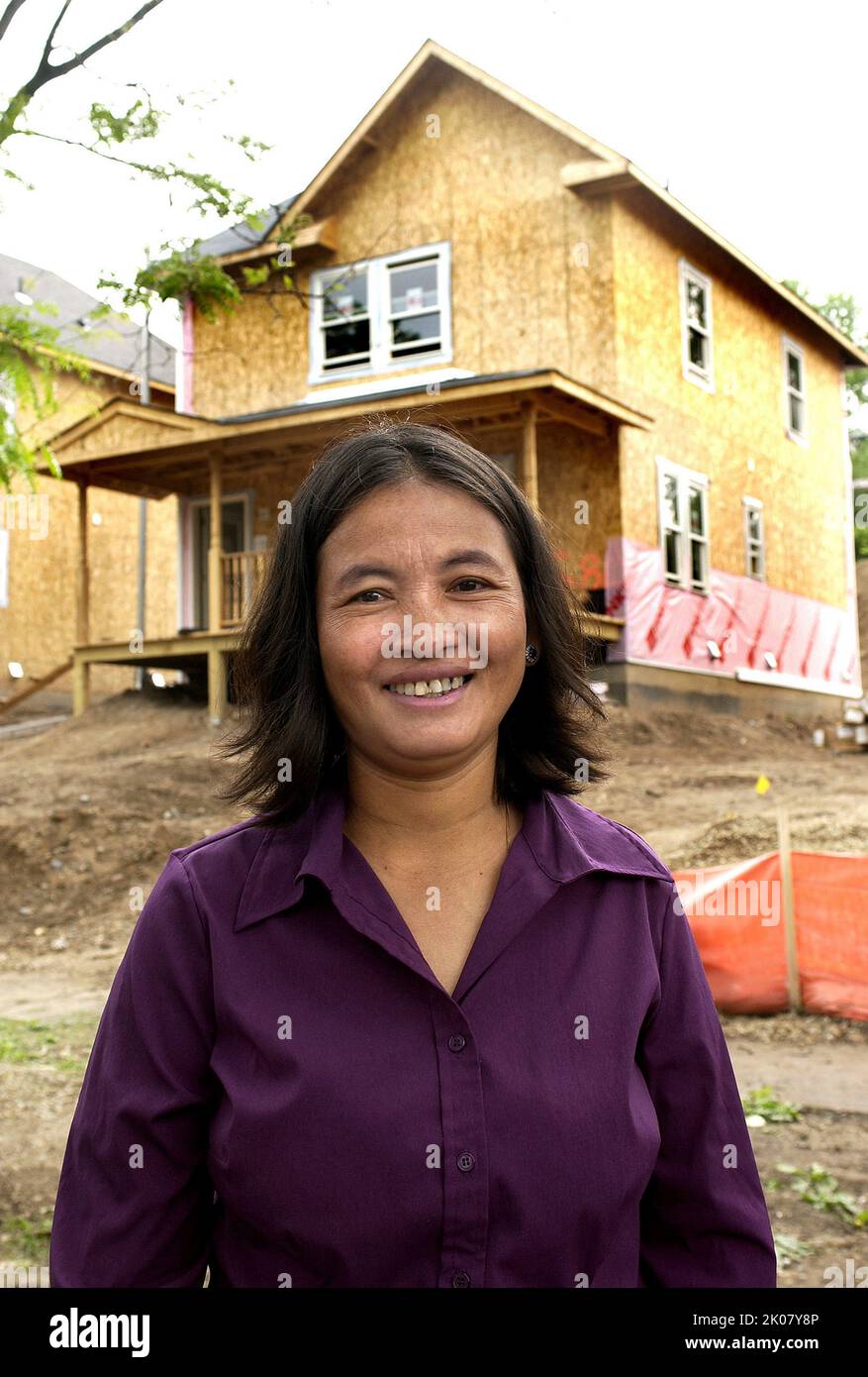Poeun Chhil, new homeowner from Cambodia in St. Paul, Minnesota, at the ...