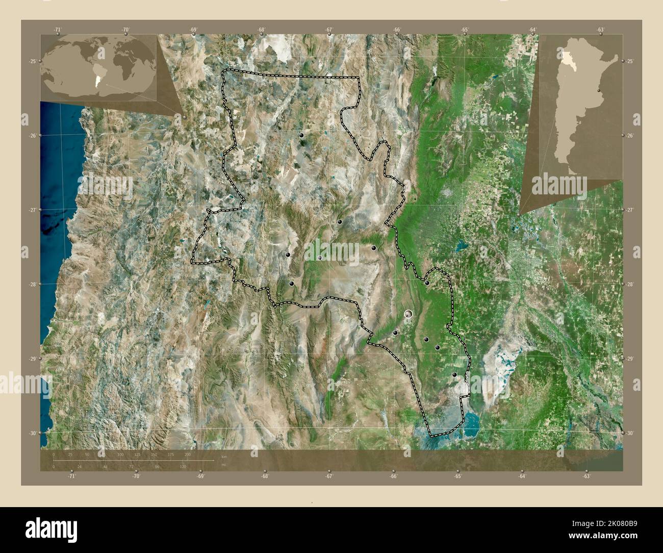 Catamarca, province of Argentina. High resolution satellite map ...