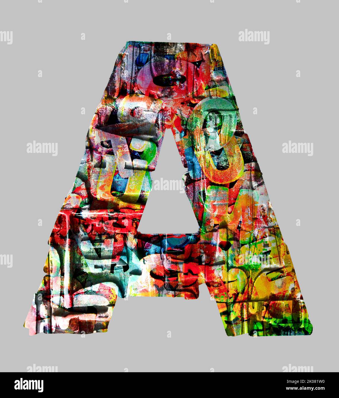 Graffiti metal painted big letter A Stock Photo - Alamy