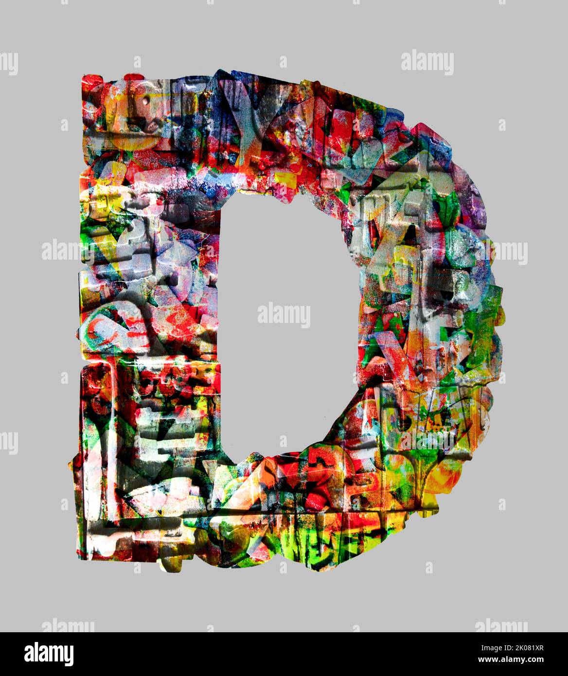 Graffiti metal painted big letter A Stock Photo - Alamy