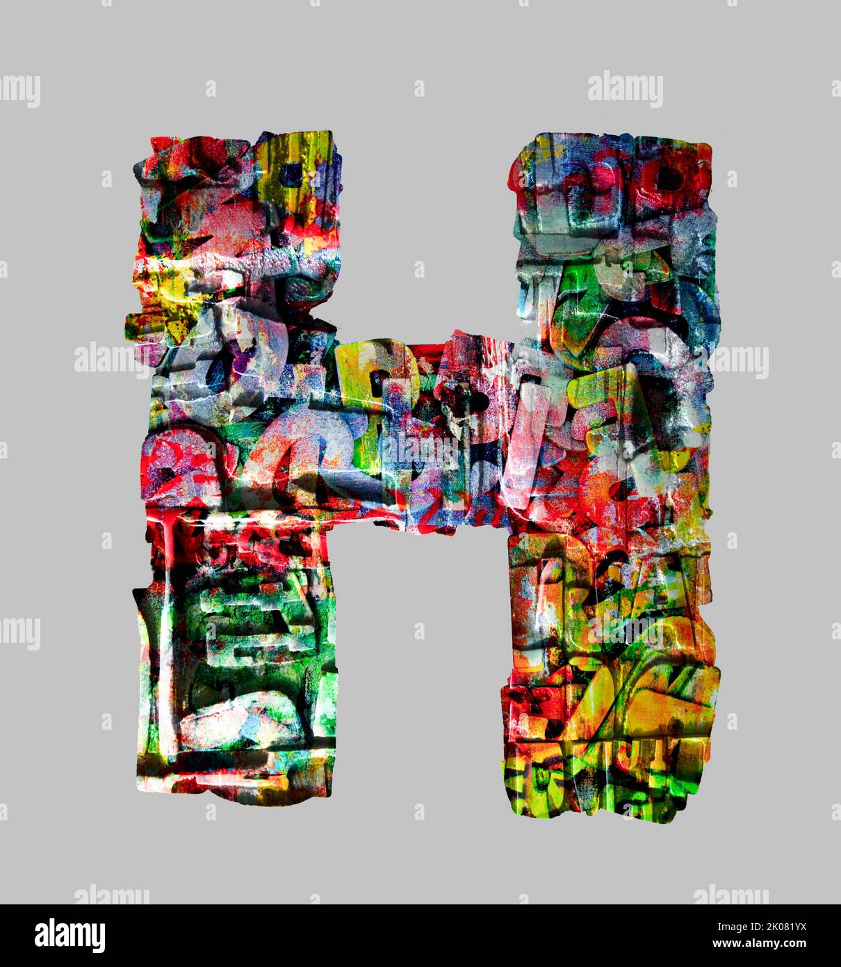 Graffiti metal painted big letter A Stock Photo - Alamy