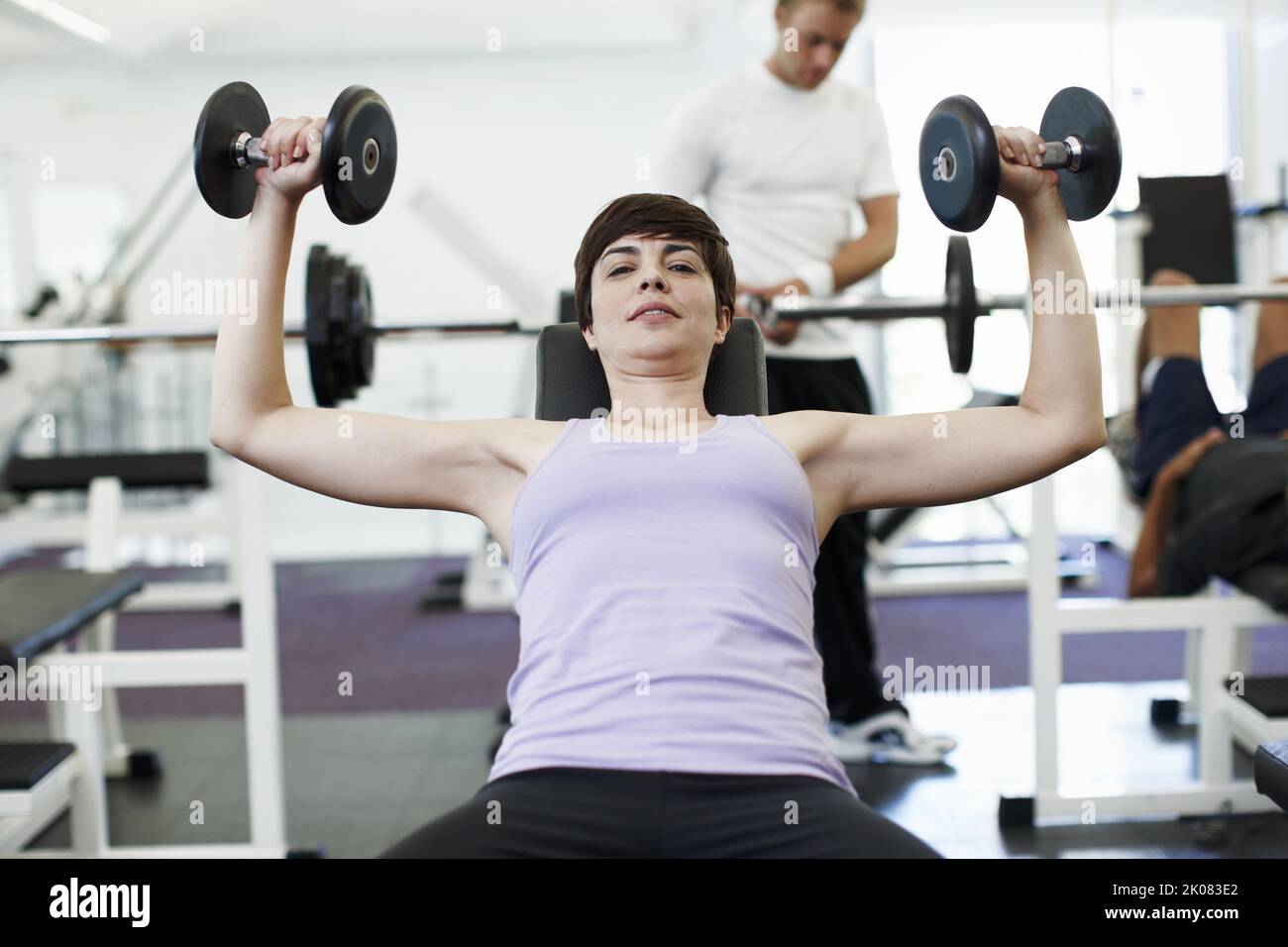 Im strengthening these arms of mine. Cropped portrait of an attractive ...