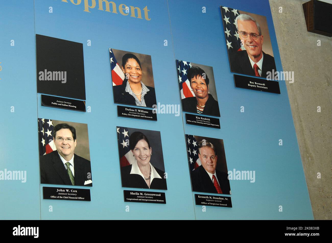 HUD Leadership Panel, South Lobby - Panel showing names, titles ...