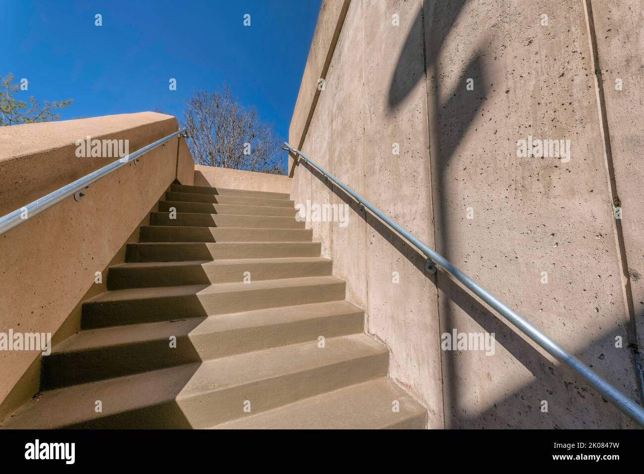 Sunny day in Austin Texas with view of outdoor stairs going inside a ...