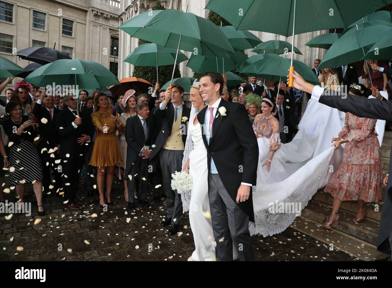 Princess Maria Laura and William Isvy pictured leaving after the ...