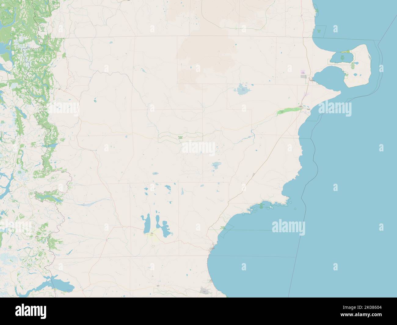 Chubut, province of Argentina. Open Street Map Stock Photo - Alamy