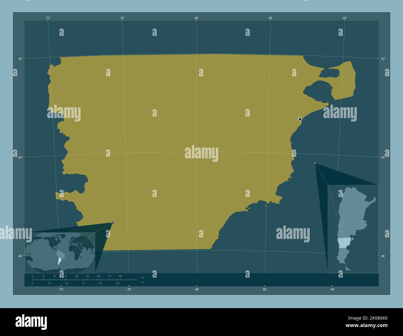 Chubut outline map hi-res stock photography and images - Alamy