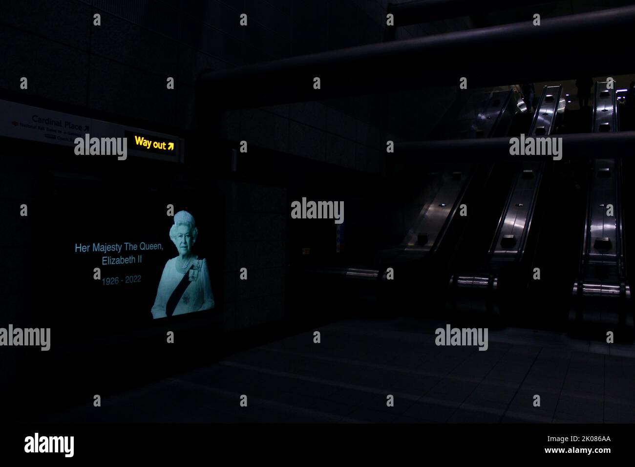 london underground tribute to the queen at victoria station; scenes ...