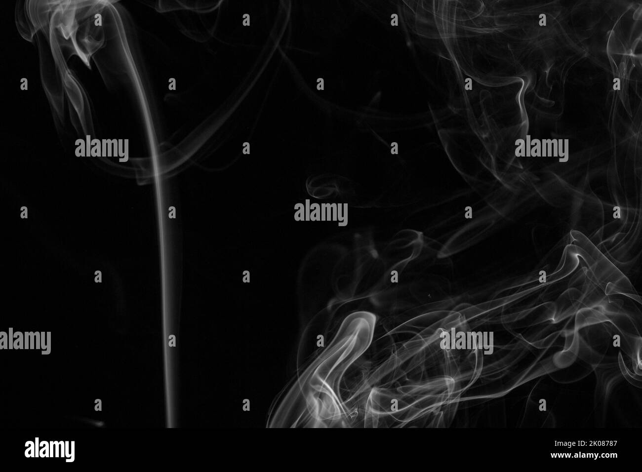 Smoke steam set on black color background Stock Photo - Alamy