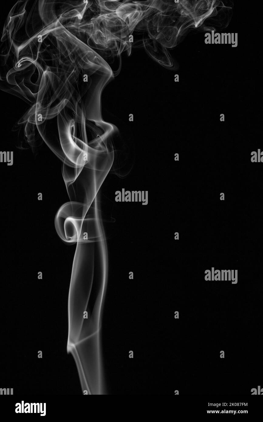 Smoke steam set on black color background Stock Photo - Alamy