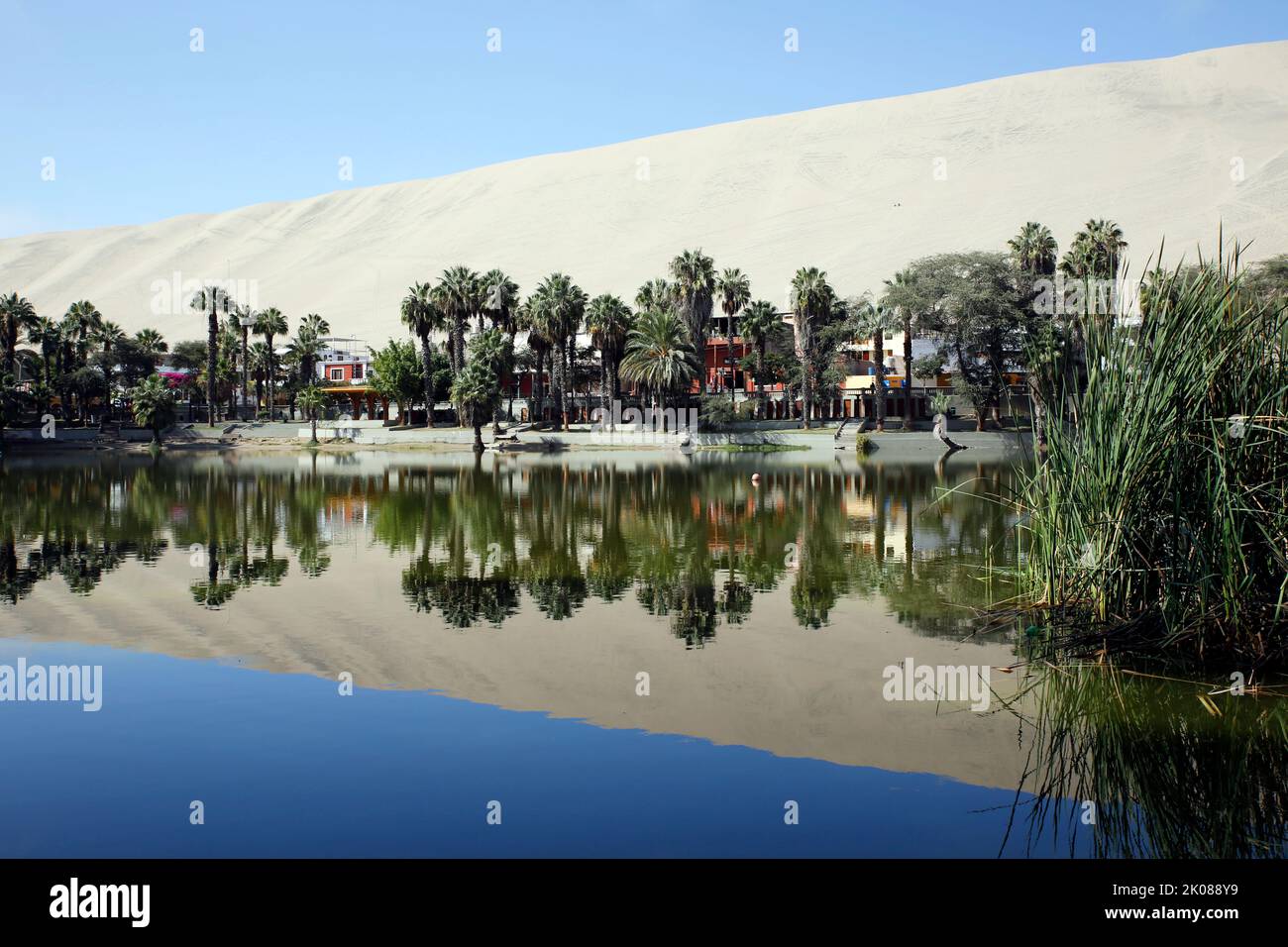 View inside Huacachina, Natural Oasis. Ica, Peru Stock Photo - Alamy