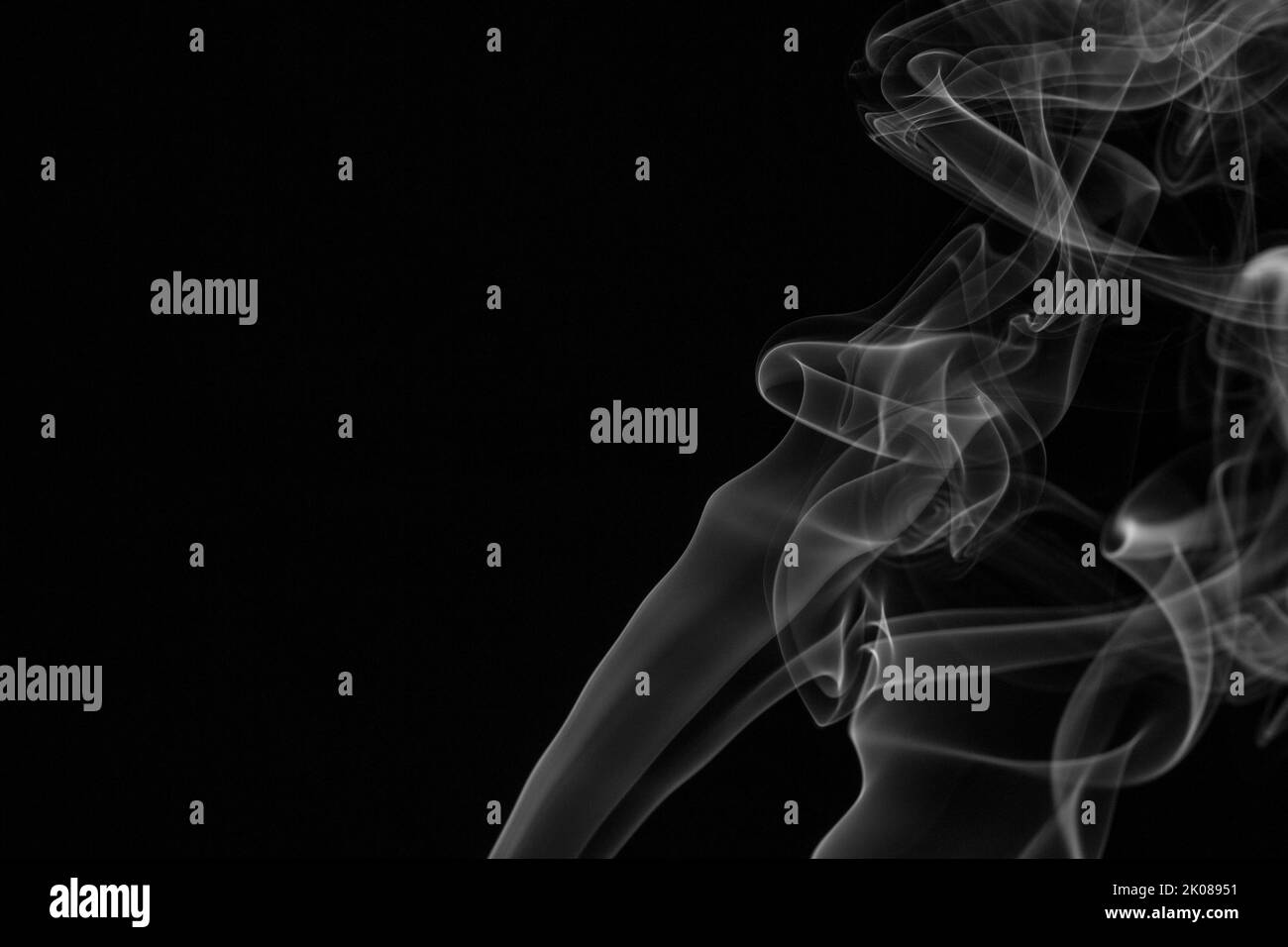 Smoke steam set on black color background Stock Photo - Alamy