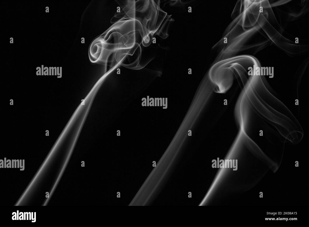 Smoke steam set on black color background Stock Photo - Alamy