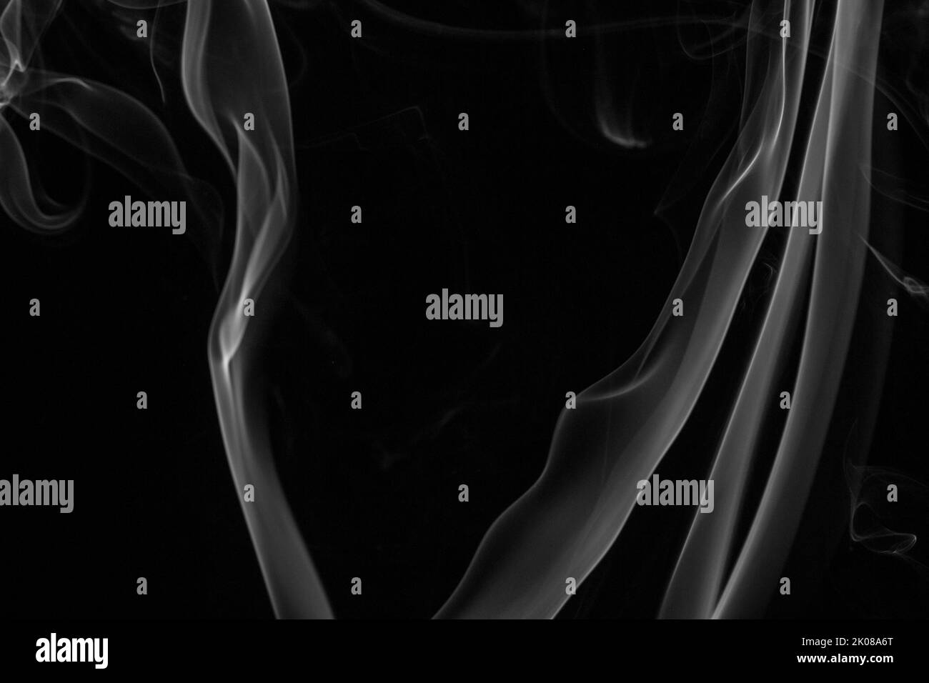 Smoke steam set on black color background Stock Photo - Alamy