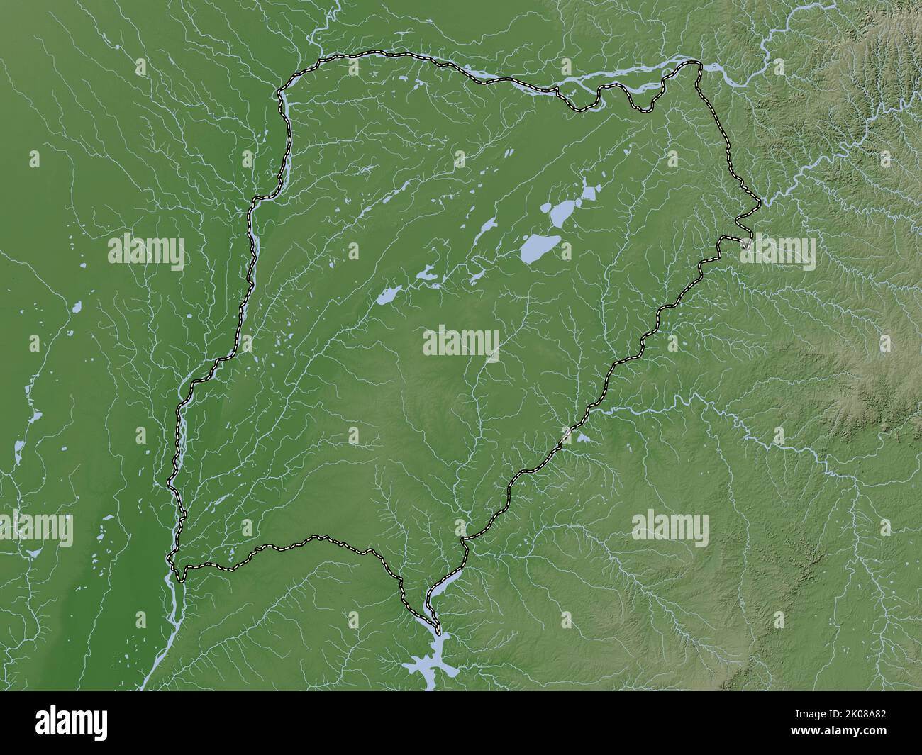 Corrientes, province of Argentina. Elevation map colored in wiki style ...
