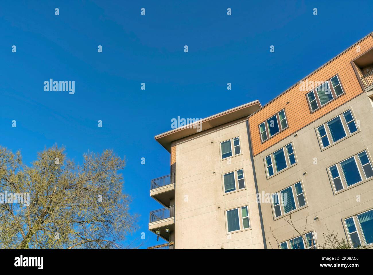 Exterior view of lovely luxury apartments in Austin Texas against clear ...
