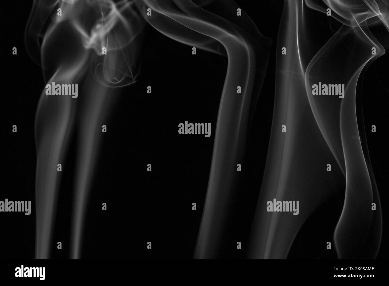 Smoke steam set on black color background Stock Photo - Alamy