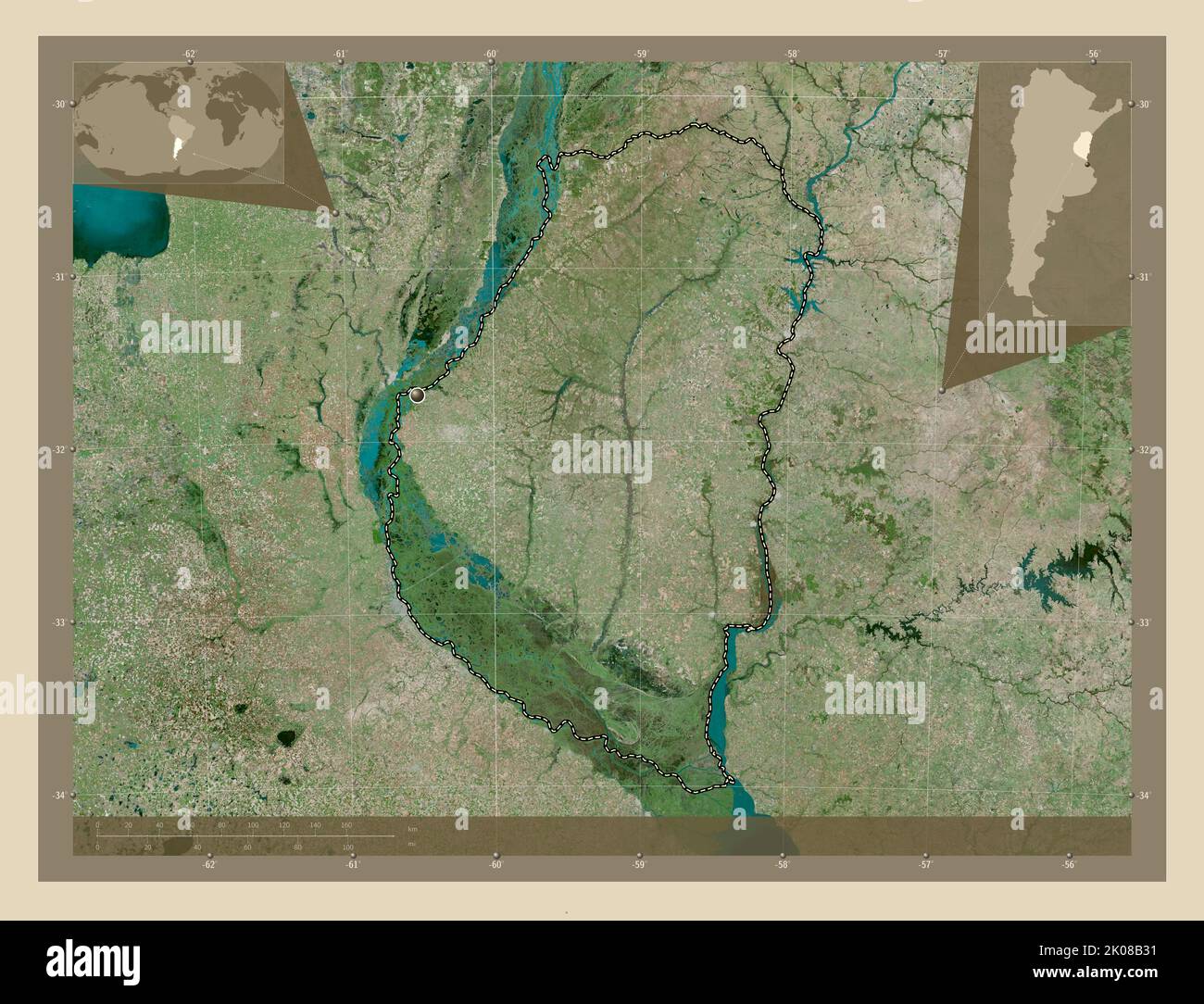 Entre Rios, province of Argentina. High resolution satellite map ...