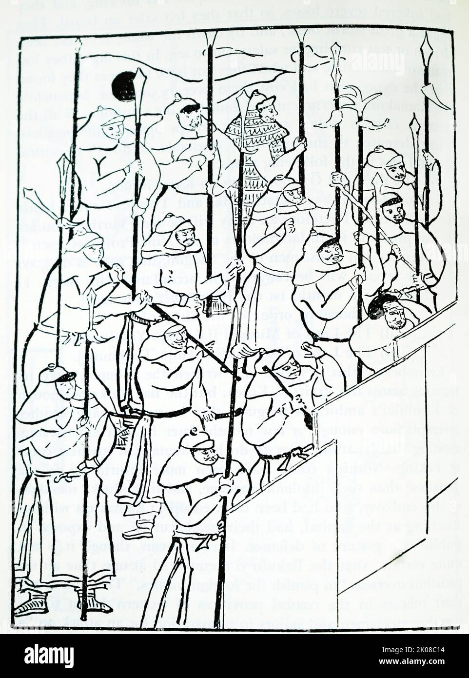 The Mongol invasions, 1274-1281. Mongol soldiers behind a wall of ...