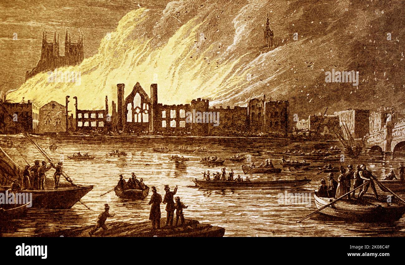 Burning the Houses of Parliament, October, 1834. The Palace of ...