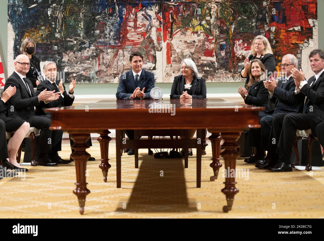 Governor General Mary Simon, Prime Minister Justin Trudeau and members ...