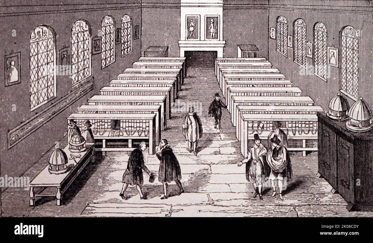 Public reading room, 17th century Stock Photo - Alamy