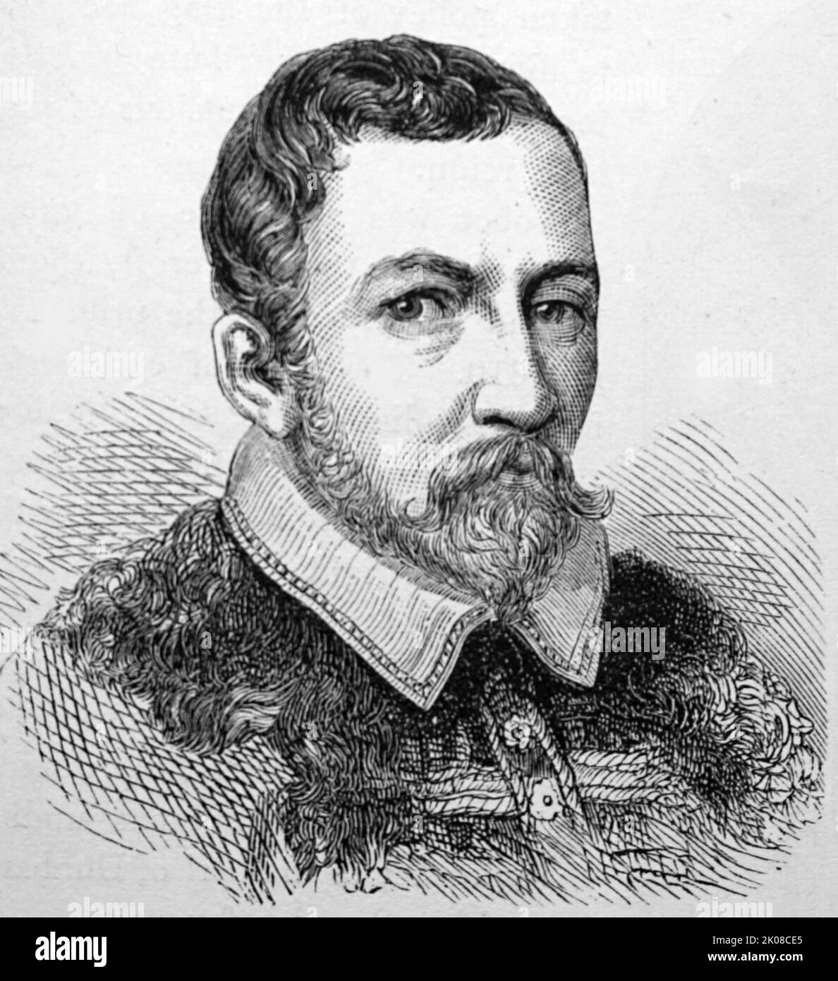 Sir Richard Bodley. Black and white Illustration Stock Photo - Alamy