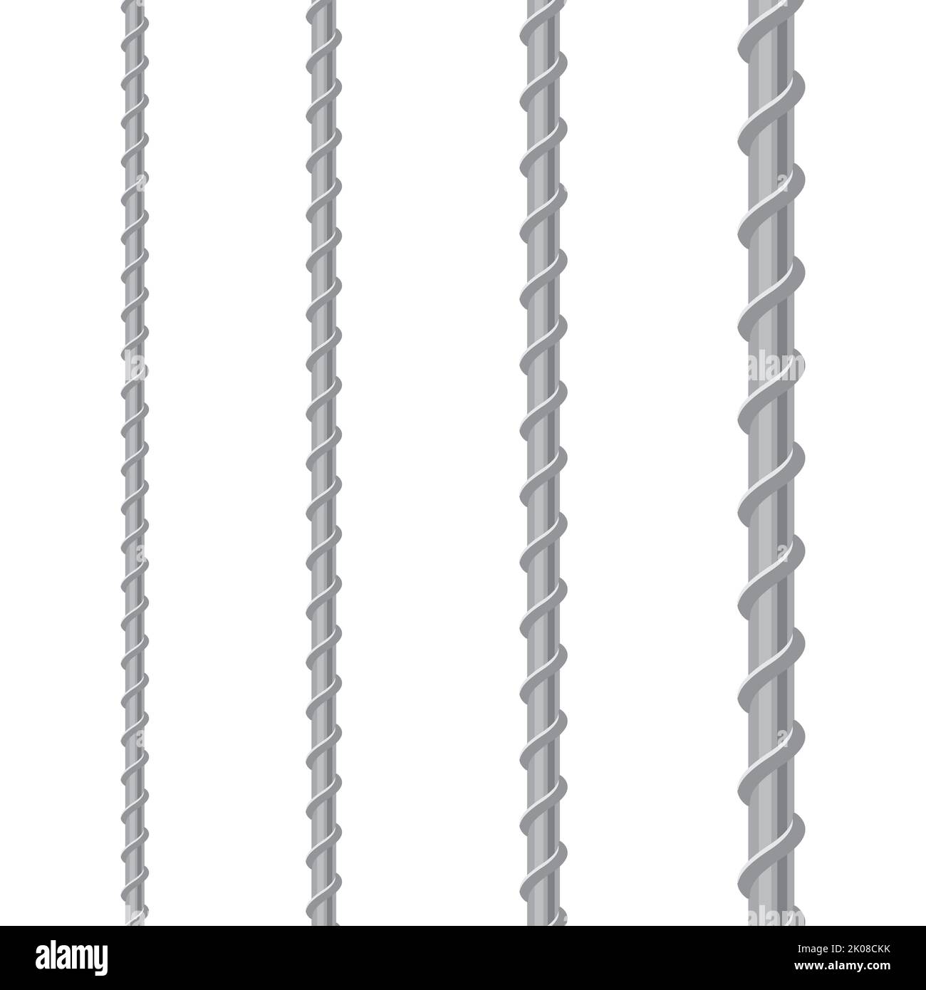 Rebars, Reinforcement Steel Isolated on White Background. Construction ...