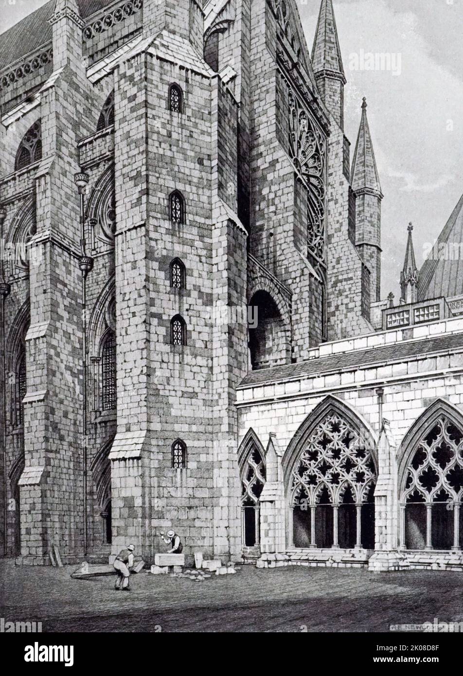 Westminster Abbey, London. View of South Transept from the Cloisters ...