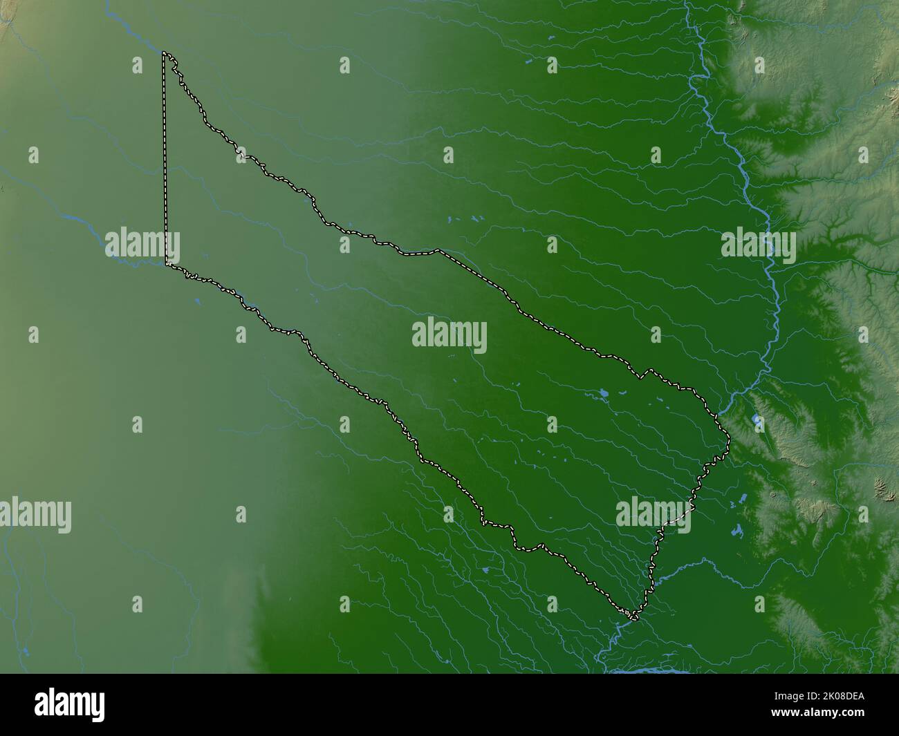 Formosa, province of Argentina. Colored elevation map with lakes and ...