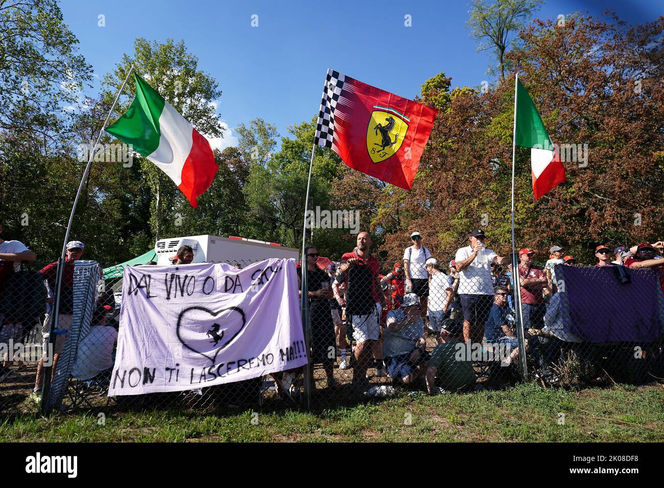 Ferrari fans during practice at the Monza circuit in Italy. Picture ...