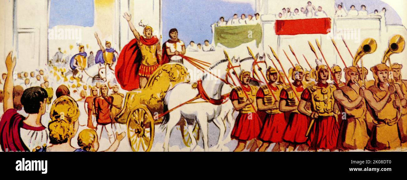 Roman general returns in triumph from the wars and passes through a ... Roman general returns in triumph from the wars and passes through a ...
