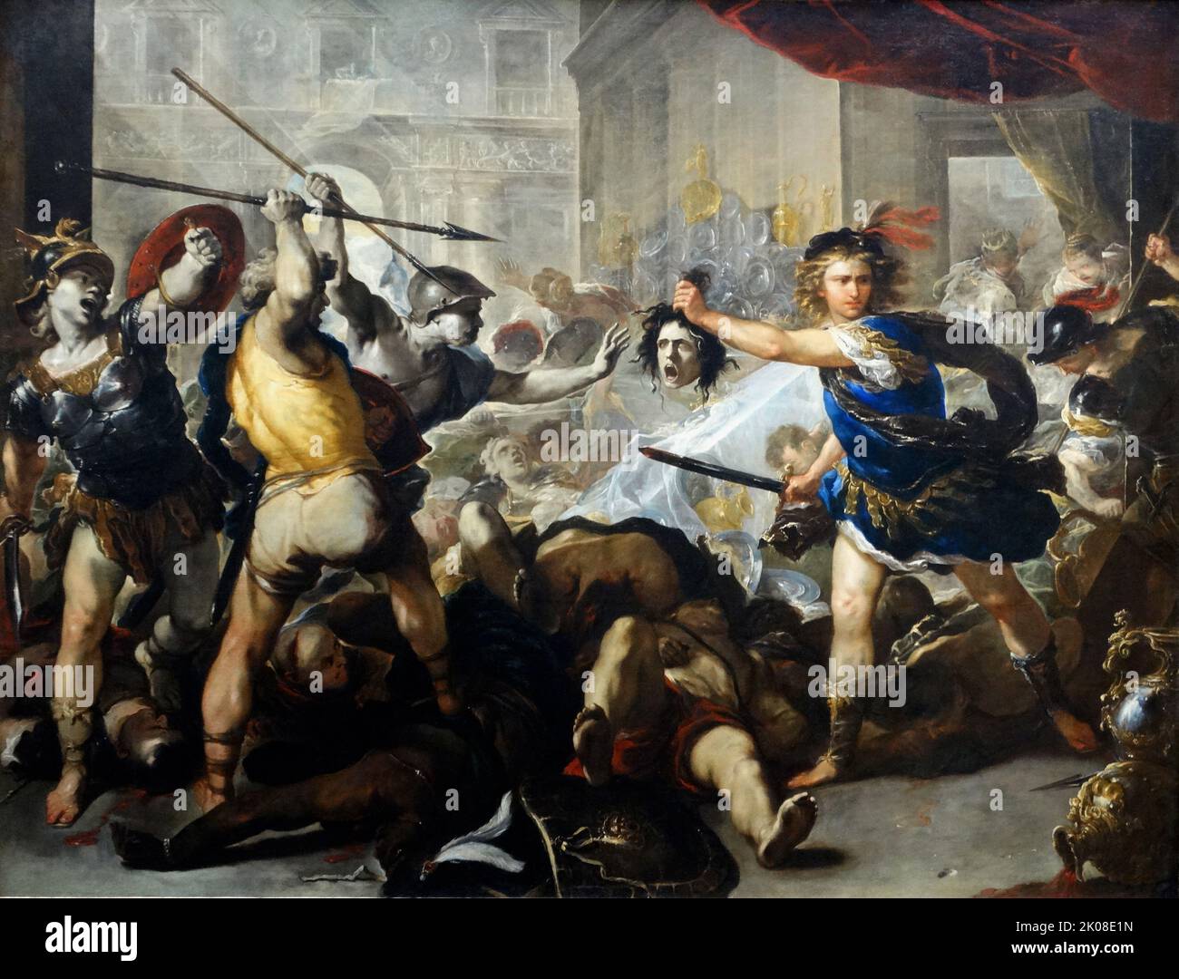 Perseus turning Phimeas and his followers to stone, early 1680s ...