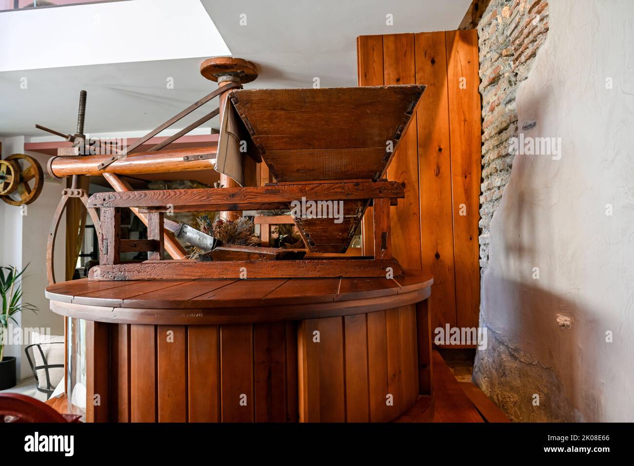 Interior of a restored hydraulic flour mill Stock Photo - Alamy