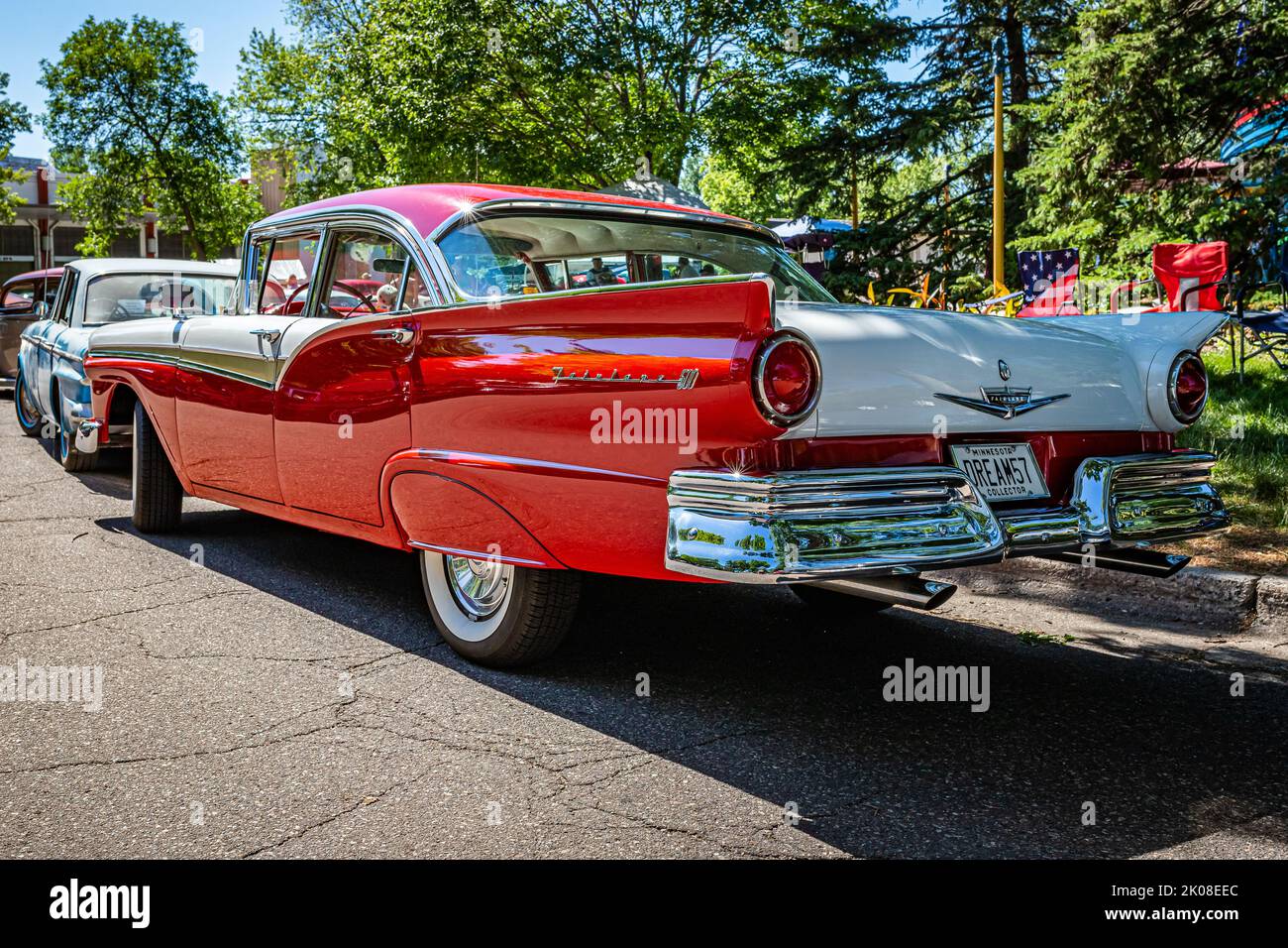 Falcon Heights, MN - June 17, 2022: Low perspective rear corner view of ...