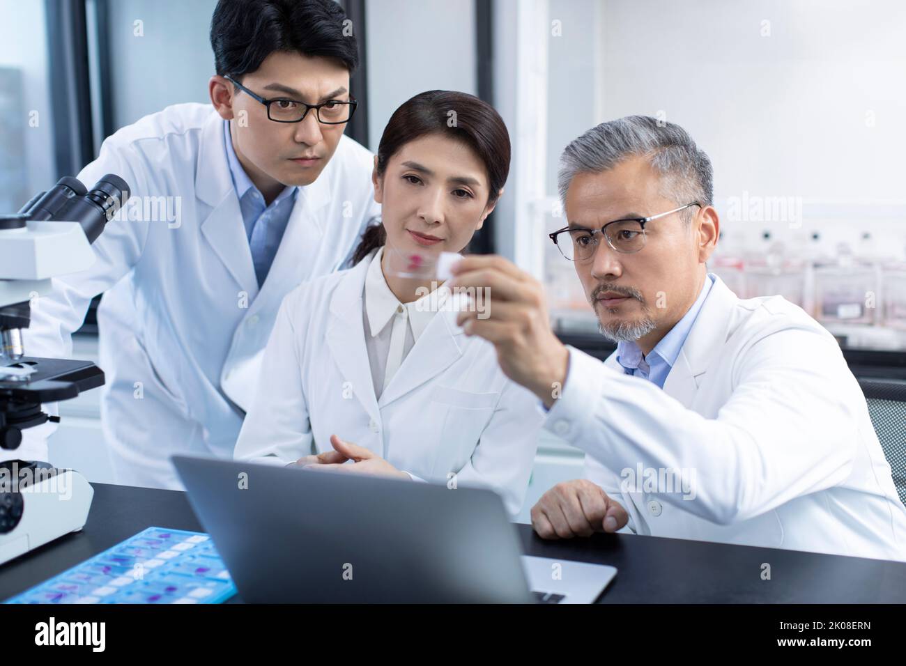 Chinese researchers working in laboratory Stock Photo - Alamy